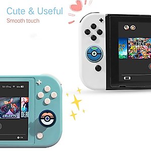 PERFECTSIGHT Switch Thumb Grips Caps, Cute Joystick Cap for Nintendo Switch/Switch Lite/Switch OLED, 4 Pcs Thumbstick Analog Stick Button Cover for NS Joycon Controller Accessories, 4 Color Ball C