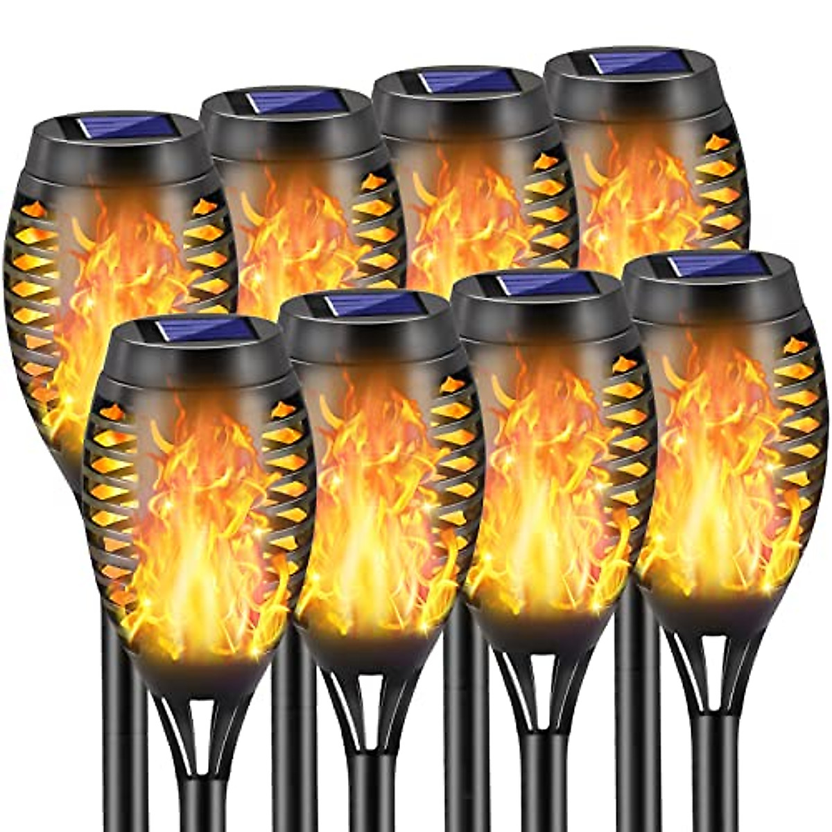 COCOMOX Solar Torch Lights - 8 Pack for Outdoor Decor