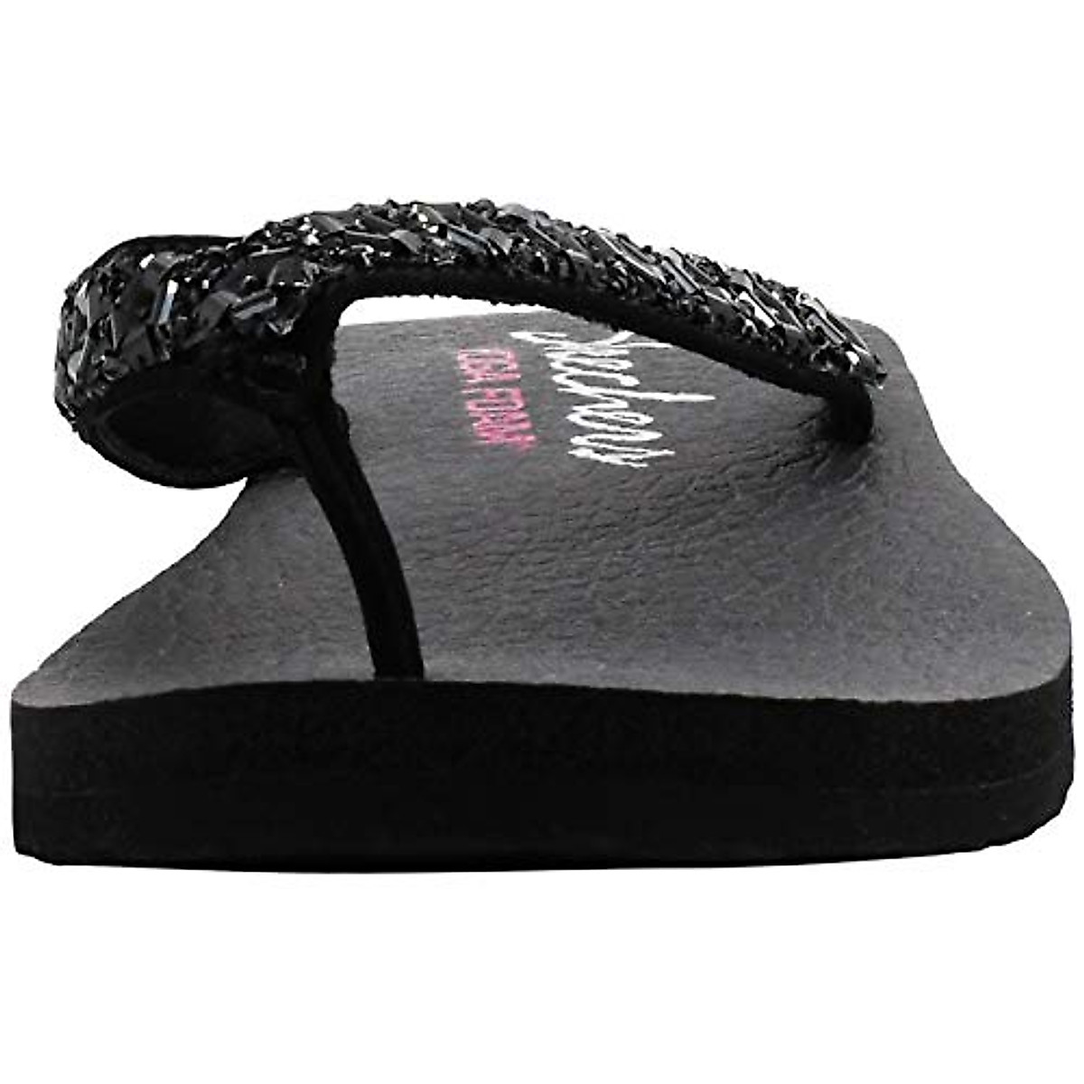 Skechers Women's Meditation-Daisy Delight Sport Sandal Black/Black 8 Wide