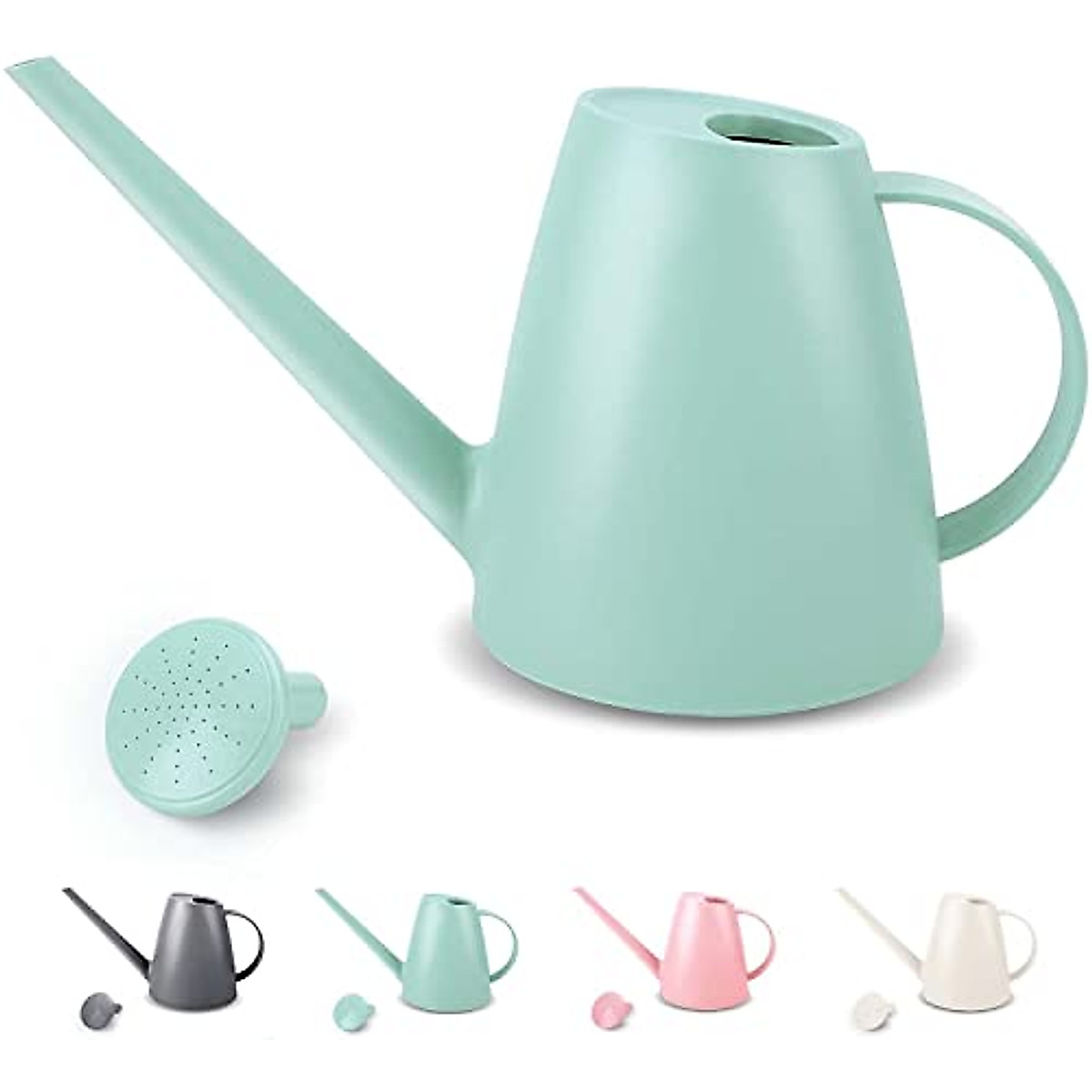 Decwxon Watering Can for Indoor Plants Garden Flower, Modern Outdoor Plants Small Watering Can,Detachable Long Spout Water can 1.8L 60oz 1/2 Gallon (Green)