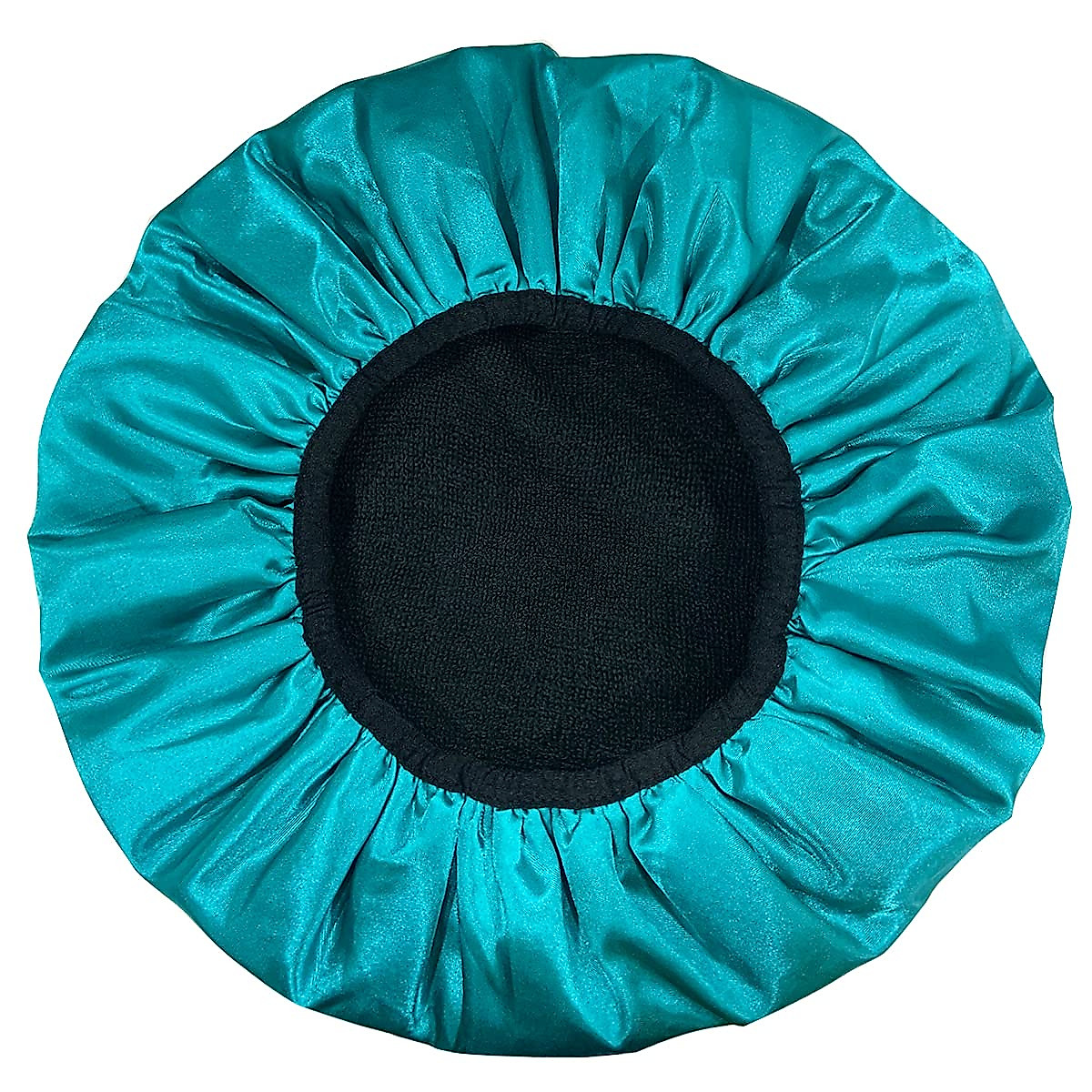 Aquior Shower Cap,Extra Large Triple Layer Bathing Cap with Dry Hair Function for Women Microfiber Terry Cloth Silky Satin 100% Waterproof Reusable Long Hair Bath Caps (Green)