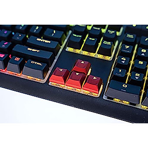 Mechanical Keyboard keycaps WASD keycaps Direction Keys Non-Slip Texture Design keycaps Professional Gaming keycaps (Red)
