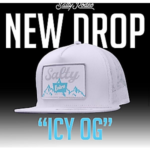 Salty Rodeo ICY OG Hat- Tall Crown White Yupoong Snapback Western Wear Snapback - One Size Fits Most