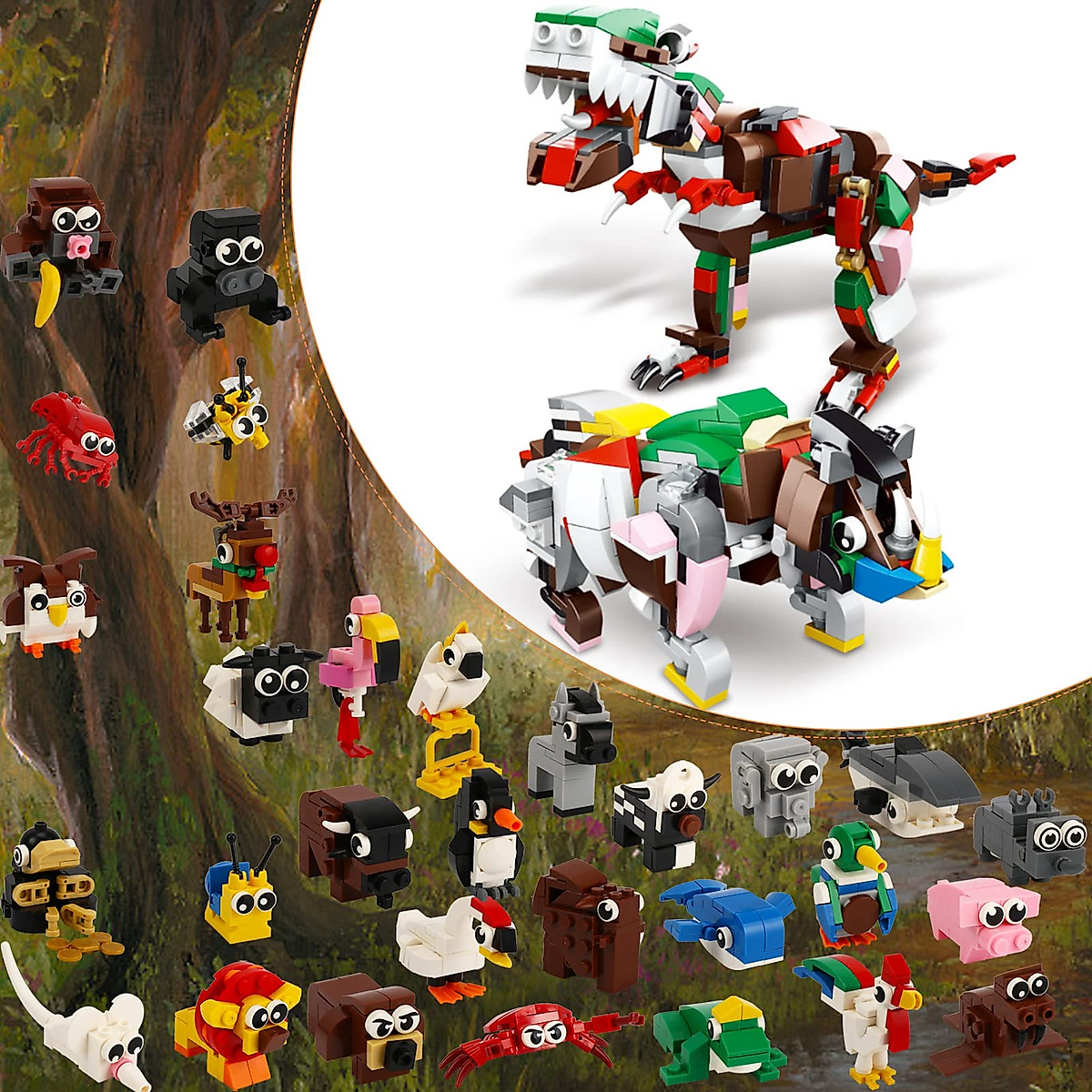 IAMGlobal 30 in 2 Mini Animal Building Blocks Toy Set, Animals Figures Stem Toys, Party Supplies Gifts Party Favor for Kids, Goodie Bags, Birthday, Carnival Prizes