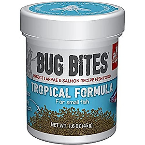 Fluval Bug Bites Tropical Fish Food, Small Granules for Small to Medium Sized Fish, 1.6 oz., A6577