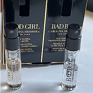 Carolina Herrera Good Girl EDP & Bad Boy EDT Sample Set Spray Vial 1.5 ml 0.05FL oz each