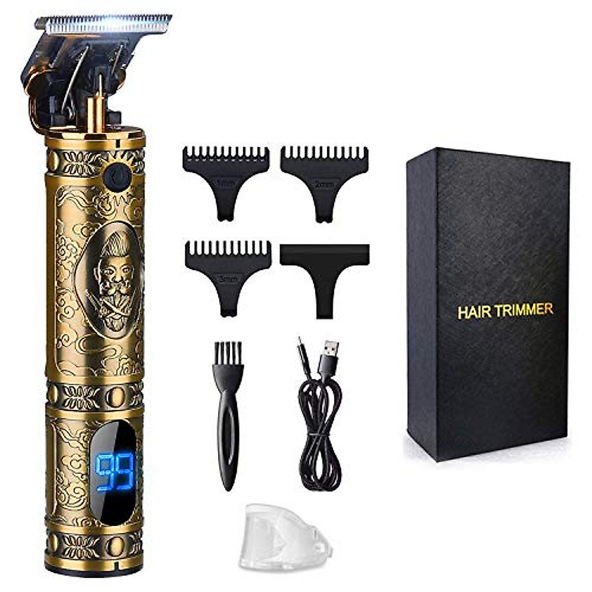 Suttik Professional Hair & Beard Trimmer for Barber, T-Blade Hair Edgers Clippers, Gold Knight Close-Cutting Trimmers, Cordless Clippers for Hair Cutting, Gift for Men
