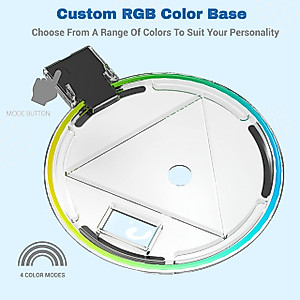Gamers Digital RGB LED Base for PS5 Vertical Stand, 4-Color Modes, Sturdy Slim Design, Tool-Free Install with Remote