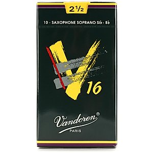 Vandoren SR7125 Soprano Sax V16 Reeds Strength 2.5; Box of 10