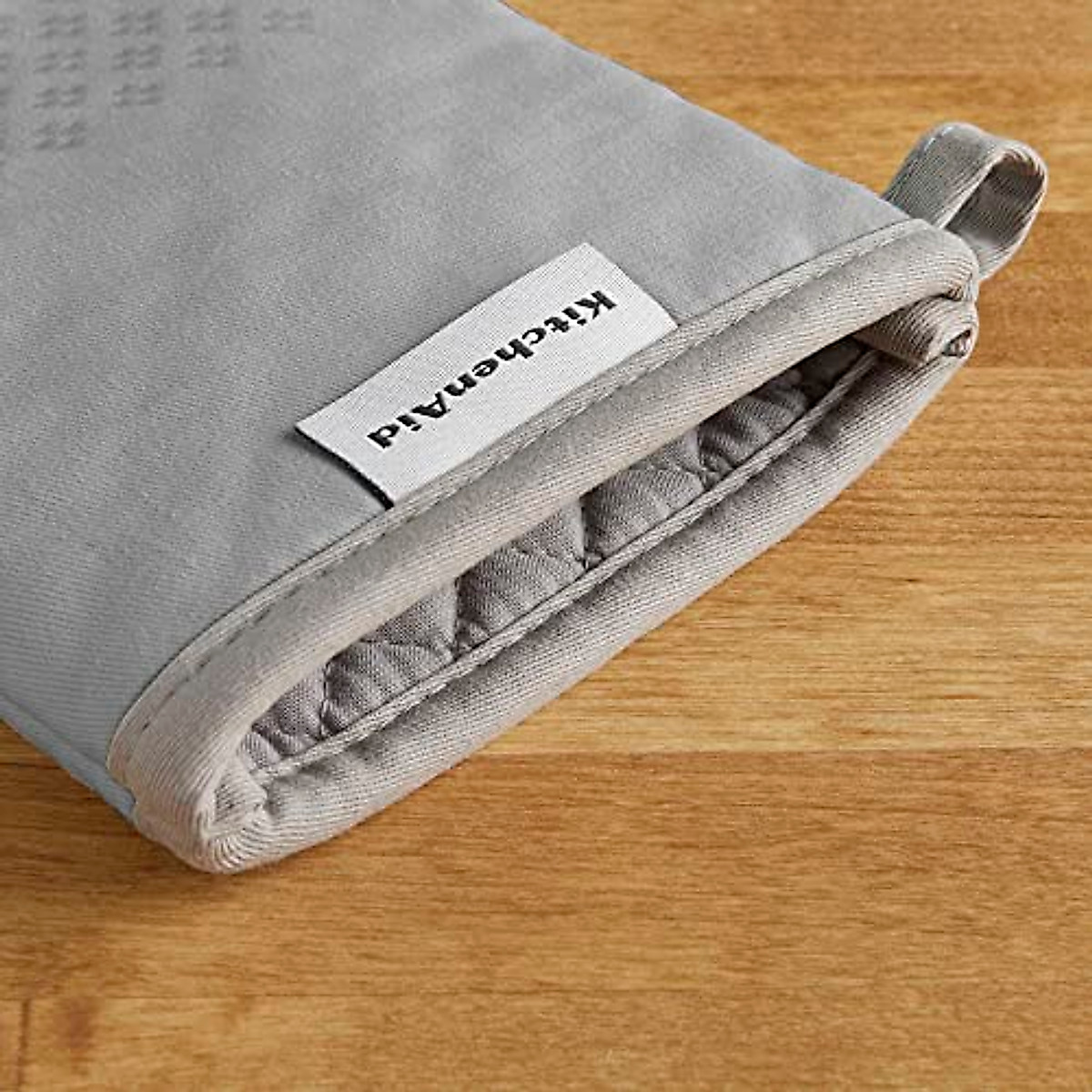 KitchenAid Asteroid Cotton Oven Mitts with Silicone Grip, Set of 2, Grey, 2 Count