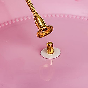 Fasmov 3 Pack 3 Tier Plastic Cupcake Stand, Dessert Plates Cake Fruit Candy Display Tower Reusable Pastry Platter for Wedding Birthday Baby Shower Tea Party Decorations - White, Pink Green