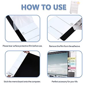 Barelove 2 Pack Monitor Memo Board Left/Right + 3 Pen Containers Storage+ Sticky Notes, Computer Sticky Note Holder Computer Screen Desktop Organizer Accessories for Office Desk Students