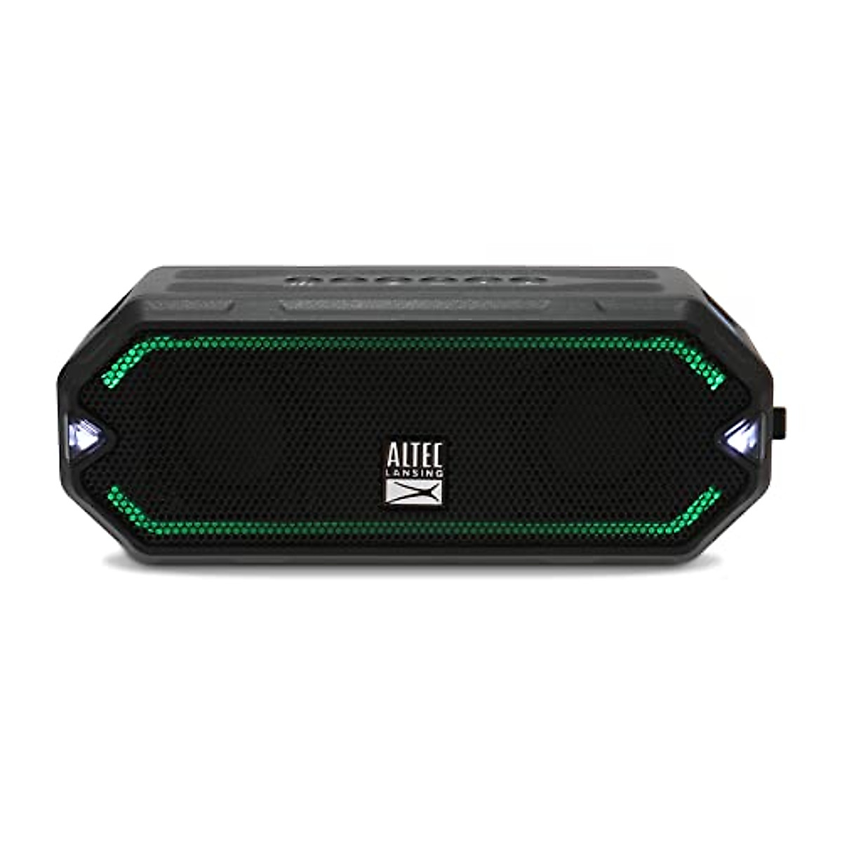 Altec Lansing HydraJolt Wireless Bluetooth Speaker, Waterproof Portable Speakers with Built in Phone Charger and Lights, Everything Proof Outdoor, Shockproof, Snowproof, 16 Hours Playtime (Black)