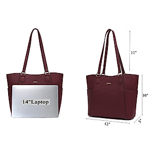 Tote Handbags for Women Purse and Wallet Set Large Shoulder Bags Crossbody Purses Satchel WineRed