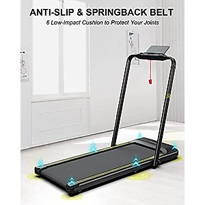 AKSO Foldable Treadmill Walking Pad, 300lb Capacity 2 in 1 Folding Treadmill 7.6mph Under Desk Treadmill with Remote & Smart App, Small Walking Running Jogging for Home Office Portable Treadmill
