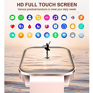 Smart Watch for Women (Answer/Make Call), 1.85" Fitness Tracker with Heart Rate Sleep SpO2 Monitor Pedometer 20 Sport Modes Voice, Waterproof Activity Trackers Smartwatches for iPhone Android Phones