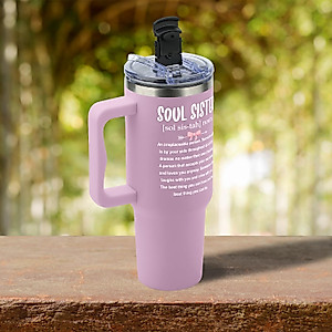 FROOBLEQUIRK Bestie 40oz Stainless Steel Tumbler – Gift for Friends, Birthday & Christmas Present for Women, Sisters & Best Friends