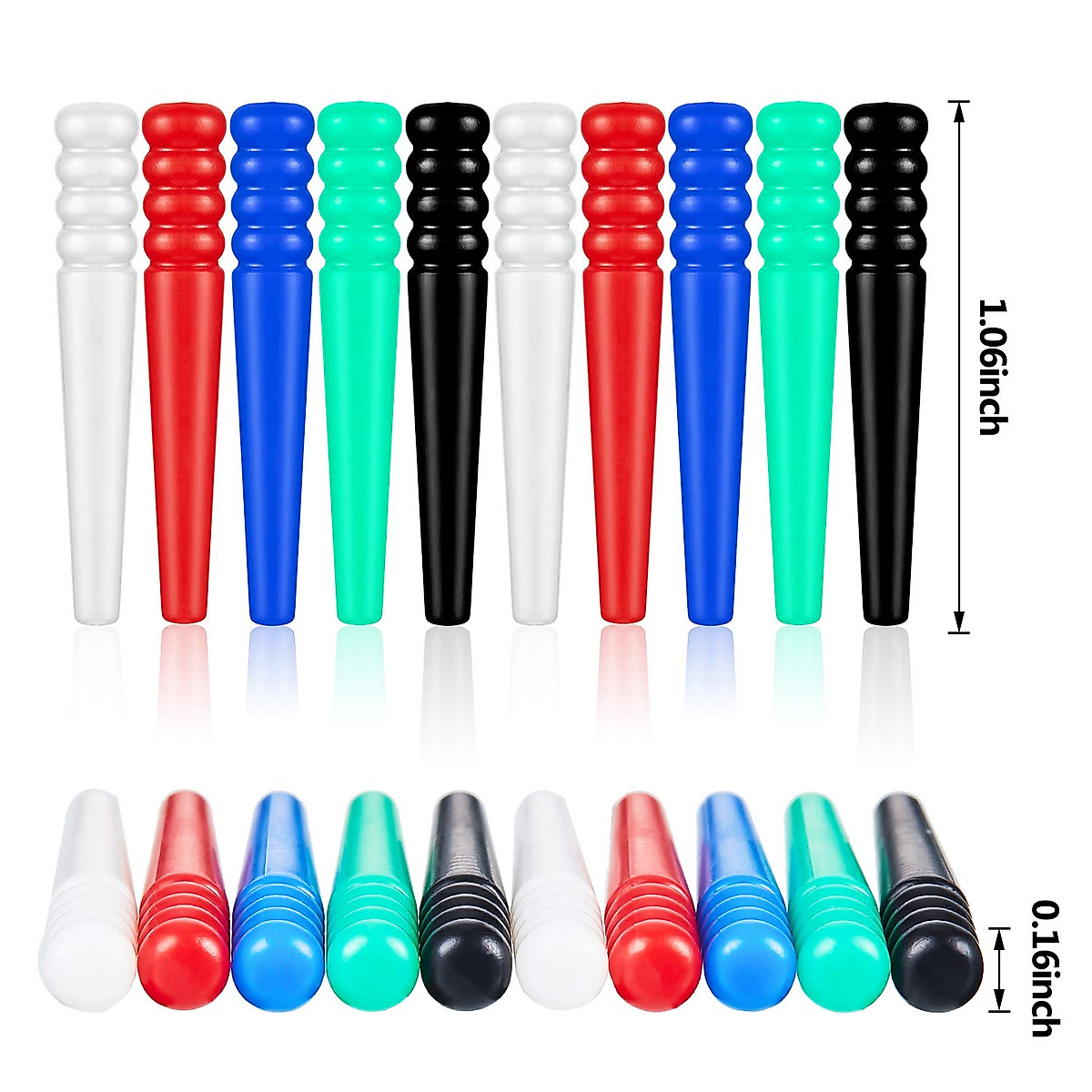 60 Pieces Plastic Cribbage Pegs Tapered Board Pegs Replacement for Cribbage Traditional Board Game, 5 Colors