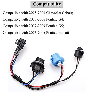 HOPUT 645-205 Headlight Wire Harness, Headlight Wiring Harness Headlamp Connector Replace 22740620 22740621 Compatible with Chevy Cobalt Pontiac (1 Set)
