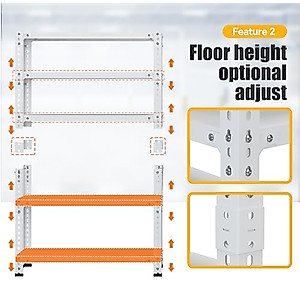 JINLIFORTOY Household Storage Rack, Adjustable Display Rack, Basement Balcony Storage Rack, Carbon Steel Storage Rack (White, 47.2 * 15.7 * 70.8in)