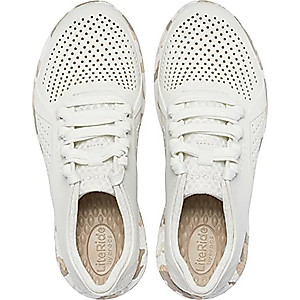 Crocs Women's Literide Pacer Lace-Up Sneakers, Camo/Almost Whi, 7 Women