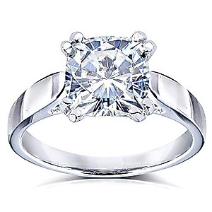 Kobelli Forever One (D-F) Colorless Moissanite Solitaire Ring 2 CTW 14k White Gold, Size 10