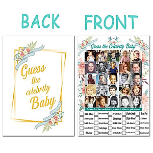 Baby Shower Games - Guess The Celebrity Baby Games Fun Baby Shower Games Adults - Baby Shower Games Favors for 40 Guests