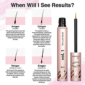 Liaison Lash Bond Eyelash Growth Serum - Natural Peptide Lash Boost & Enhancer for Longer, Fuller, & Thicker Lashes - Vegan, Cruelty Free, Paraben Free, Talc Free & Irritation Free Formula