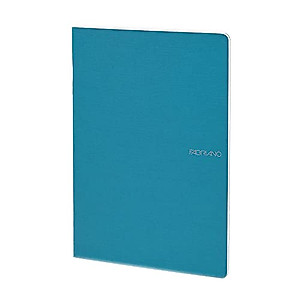 Fabriano EcoQua Notebook, Small, Staple-Bound, Blank, 38 Sheets, Blue
