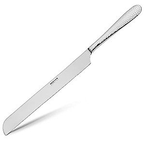 Hudson Essentials Bergamo Hammered 18/10 Stainless Steel Cake Knife & Cake Server Set – Perfect for Weddings, Engagements, Parties, Birthdays and Events