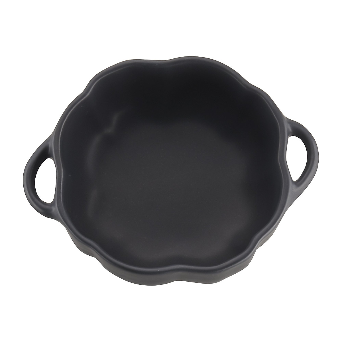 STAUB 0.5-qt Petite Ceramic Pumpkin, Oven & Stove Safe up to 572°F, Baking Dish, Candy Dish, Matte Black