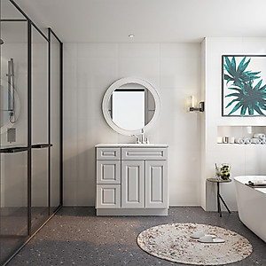 LOVMOR 36'' Bathroom Vanity Sink Base Cabinet with 2-Doors, Storage Cabinet with 3-Drawers on The Left, Suitable for Bathrooms, Kitchens, Laundry Rooms and Other Places.