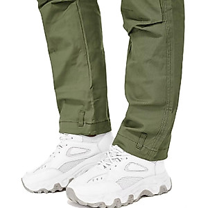 AKARMY Women's Relaxed Fit Cargo Pants Outdoor Sport Hiking Pants Casual Pants Parachute Pants with Zipper Pockets 8611 Military Green 10