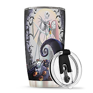 Sarvakua Christmas Tumbler, Christmas Coffee Travel Mug/Cup, Christmas Halloween Gifts For Wife Husband, Couple 20oz Insulated Stainless Steel Travel Mug with Lid