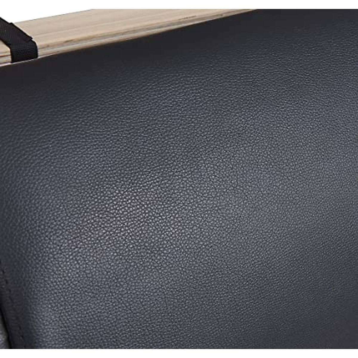 Lostcat Full Modern Upholstered Faux Leather Platform Bed with LED Light Bed Frame,Strong Wood Slats Support,Wave Like Curve Low Profile Bed Frame for Boys/Girls/Adult Bedroom,Easy Assembly,Black