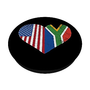 South African American Flag Heart South Africa USA PopSockets Standard PopGrip