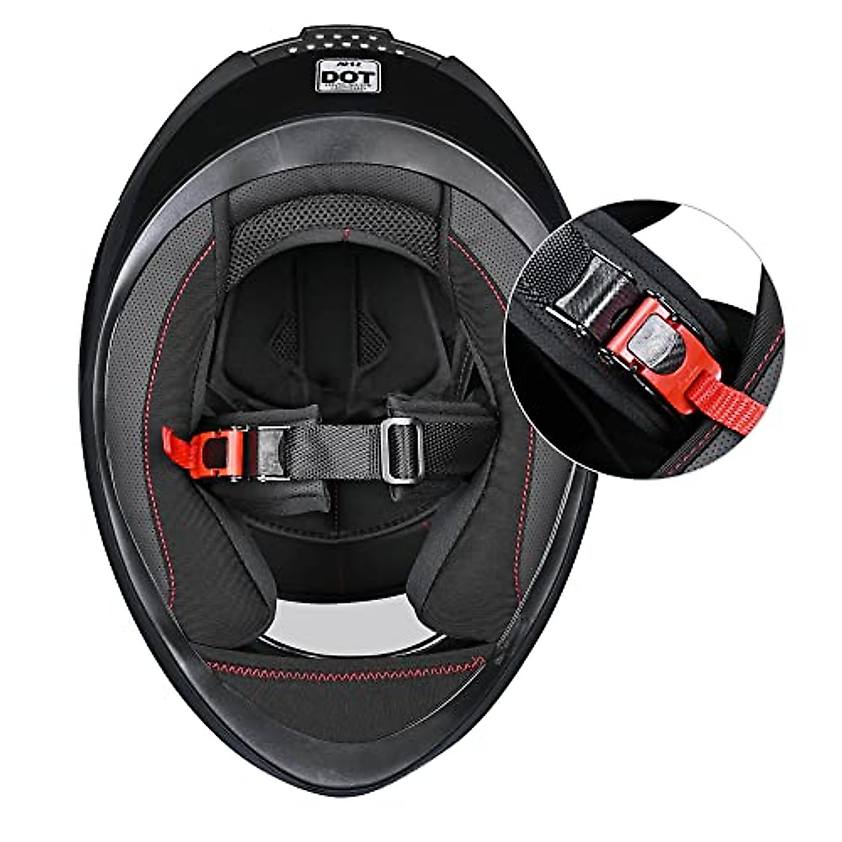 AHR Full Face Motorcycle Helmet Lightweight Street Bike Helmet with Storage Bag Great Ventilation & Streamlined Design for Touring Racing, Run-F3 DOT Approved (Matte Black, XX-Large)