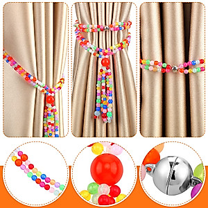 Yunlly 4 Pack Magnetic Curtain Tiebacks Boho Curtain Tiebacks Colorful Beaded Tassel Curtain Drapery Holdbacks Boho Curtain Ties for Home Office Window Decorative