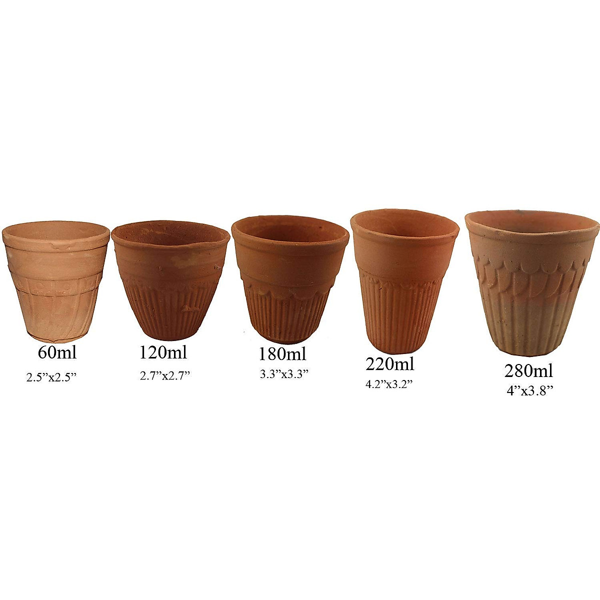 Odishabazaar Terracotta(Real Mitti) Baked Kullad - Set Of 6 using for Tea And Coffee 100/120ml