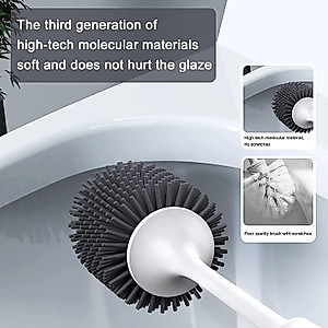 Lefree 2 Pack Silicone Toilet Brush,Homemod Toilet Bowl Brush and Holder Set with Ventilated Holder, Toilet Cleaner Brush for Bathroom,Floor Standing & Wall Mounted Toilet Scrubber Without Drilling