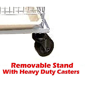 55" Extra Large 5 Levels 3/8-Inch Tight Spacing Ferret Chinchilla Sugar Glider Rats Mice Wire Cage for Small Animal