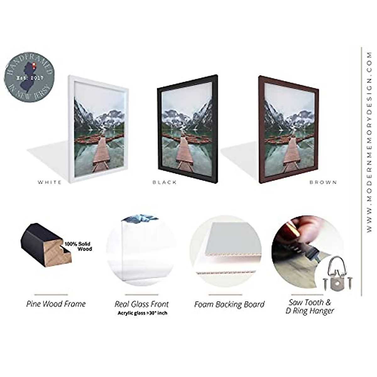 22x46 Picture Frame White - Wood 22x46 Poster Frame 22x46 Frame Glass Gallery Wall