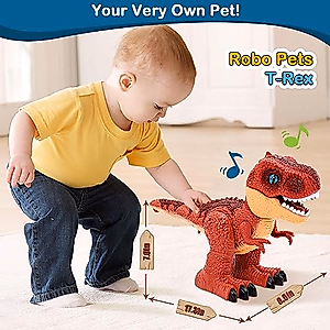 APOBATK T-rex Dinosaur Toys for Kids - Remote Control Dinosaur Toys W/Mist, Rechargeable Jurassic Tyrannosaurus Robot Toys，RC Dino with Lights & Sounds，Dinosaur Toy Gifts for Boys Toddler