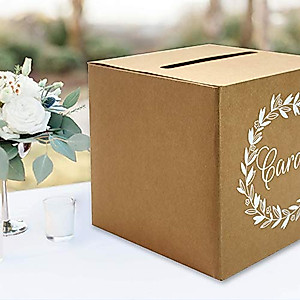 KALEFO Kraft Card Box Wedding Favors Post Box Cardboard Wedding Party Decor Table Centerpiece