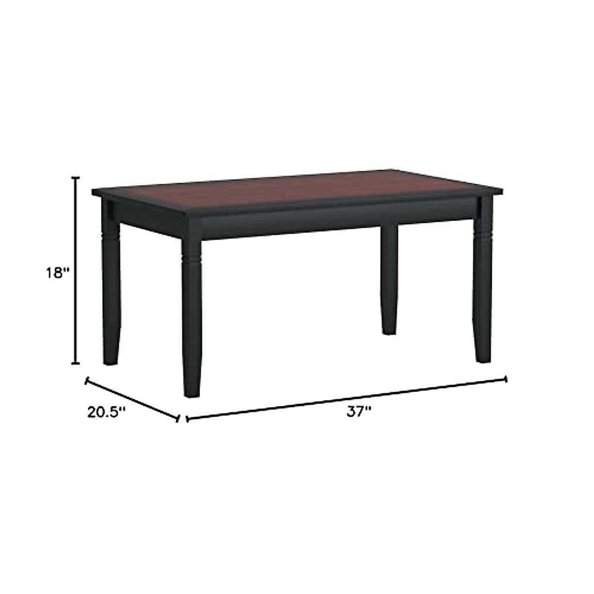 Linon Camden Table, 36" w x 20.5" d x 18" h, Cherry Coffee