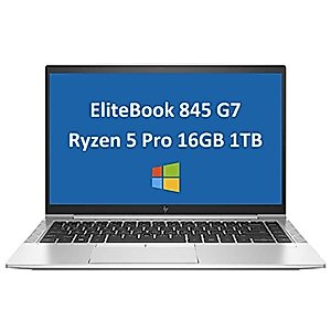 HP New EliteBook 845 G7 14" FHD IPS (16GB RAM, 1TB PCIe SSD, AMD 6-Core Ryzen 5 Pro 4650U (Beat i7-1165G)) Business Laptop Bundle with Bag+WiFi+Webcam, Windows 10 Pro / Win 11 Pro
