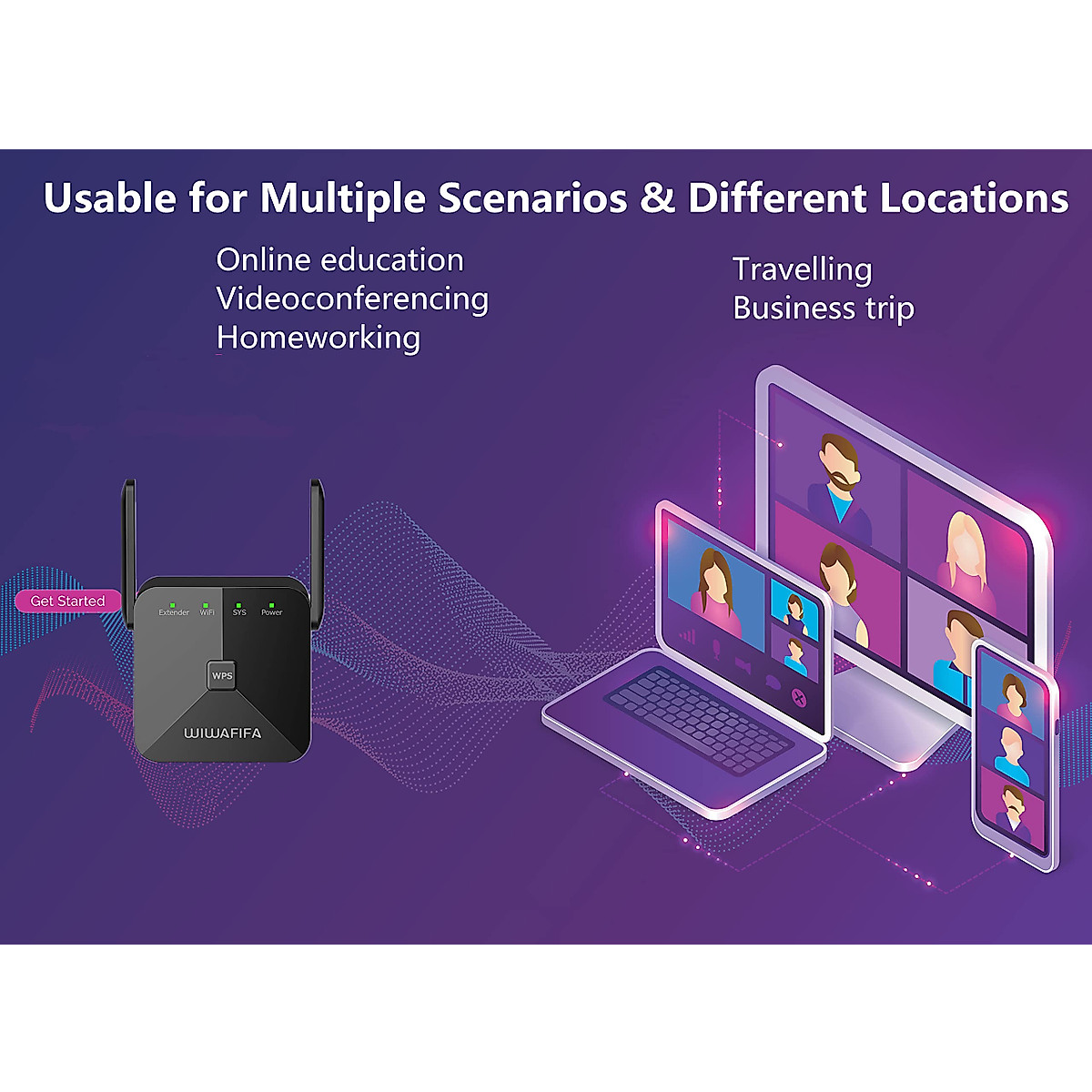 WiFi Extender Signal Booster - Covers Up to 9600 Sq.ft and 45 Devices, 2023 Newest Wireless Signal Amplifier with Ethernet Port & Access Point, Easy Setup, Alexa Compatible