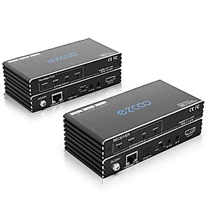 ROFAVEZCO HDBaseT HDMI ARC Extender 4K 60Hz (4:4:4 8bit) HDR10 18Gbps by Cat5e Cat6 SPDIF Toslink,Bi-Directional PoE+IR+CEC - 230ft 1080P,130ft 4K HDMI2.0 HDCP2.2,DTS:X,4K Down-Scale,Slim Case EX70H2