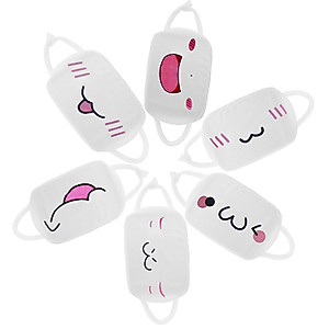 24pcs (Style) Mouth Mask Kawaii Cotton Cartoon Mouth Mask, 2 Colors