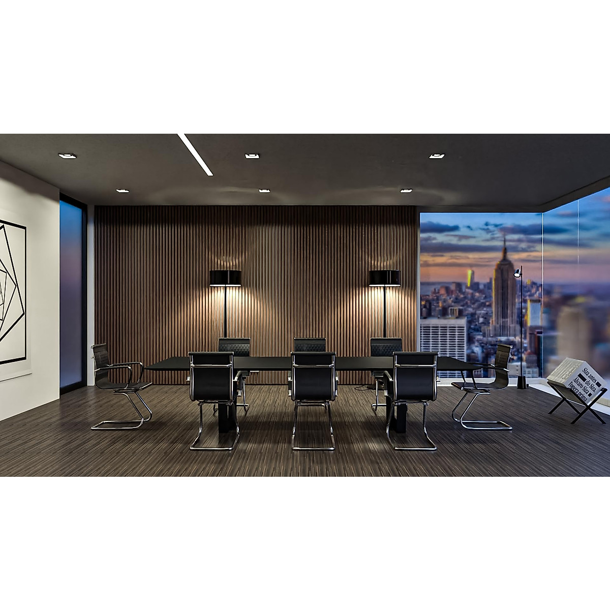 BESTANO Office Guest Chairs Reception Chairs Waiting Room Chairs Set of 8 Conference Room Chairs with Mid Back, Modern PU Leather Desk Chairs, Black